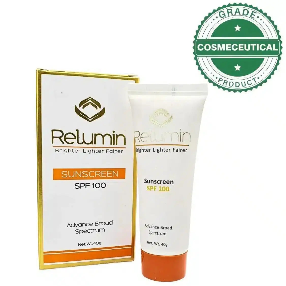 RELUMIN BRIGHTER LIGHTER FAIRER SUNSCREEN (SPF100) 40gram - Derma.pk