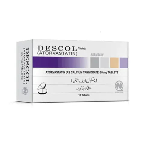 Descol 20mg – Atorvastatin Tablets for Cholesterol Control – Derma.pk